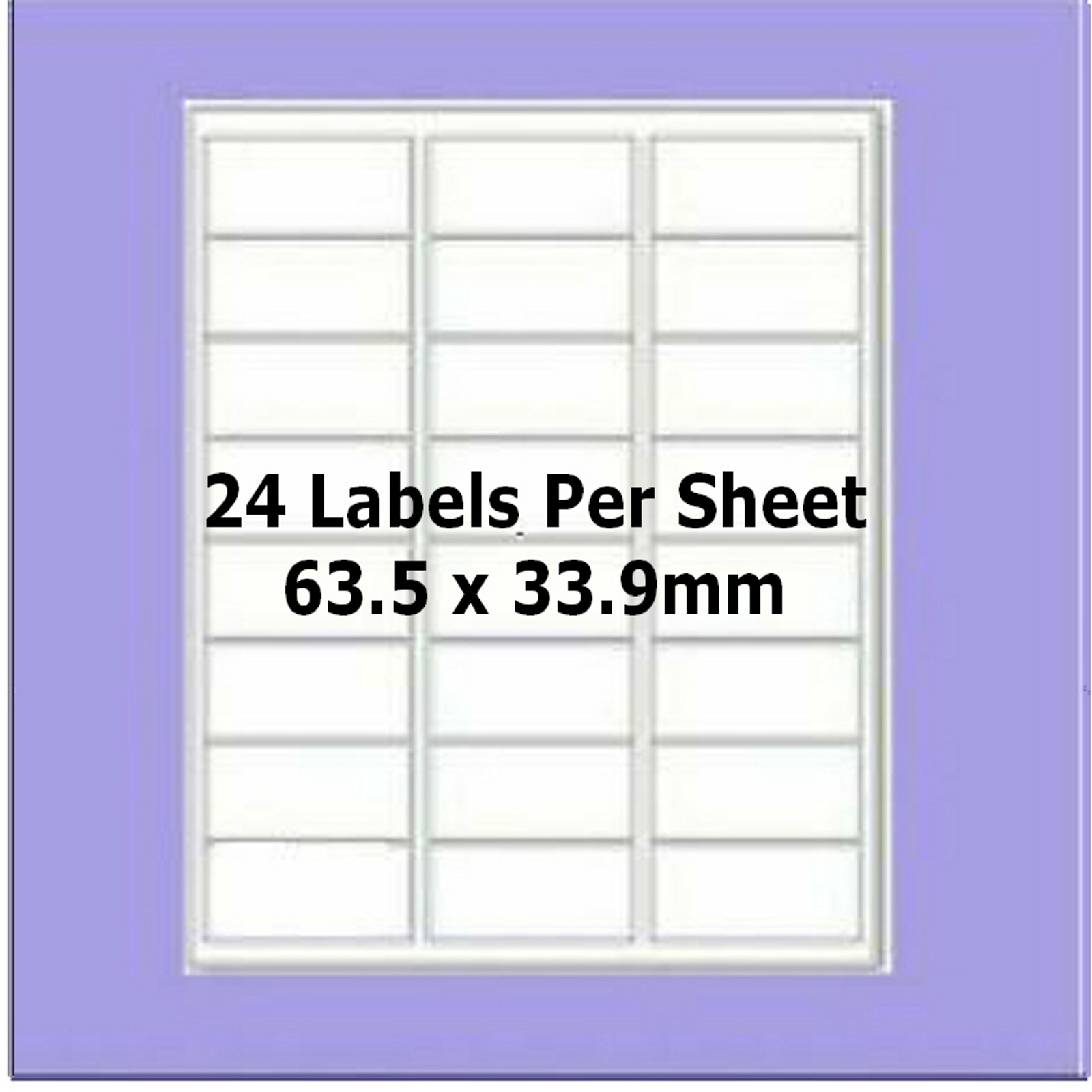 A4 Self Adhesive Labels ~ 24 per Sheet ~ L7159 Compatible ~ 63.5 x 33 ...