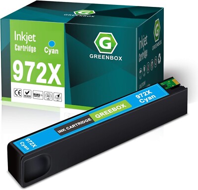 Cyan Ink Cartridge 1PK 972X FOR HP PageWide 377dw PageWide Pro 452dw ...
