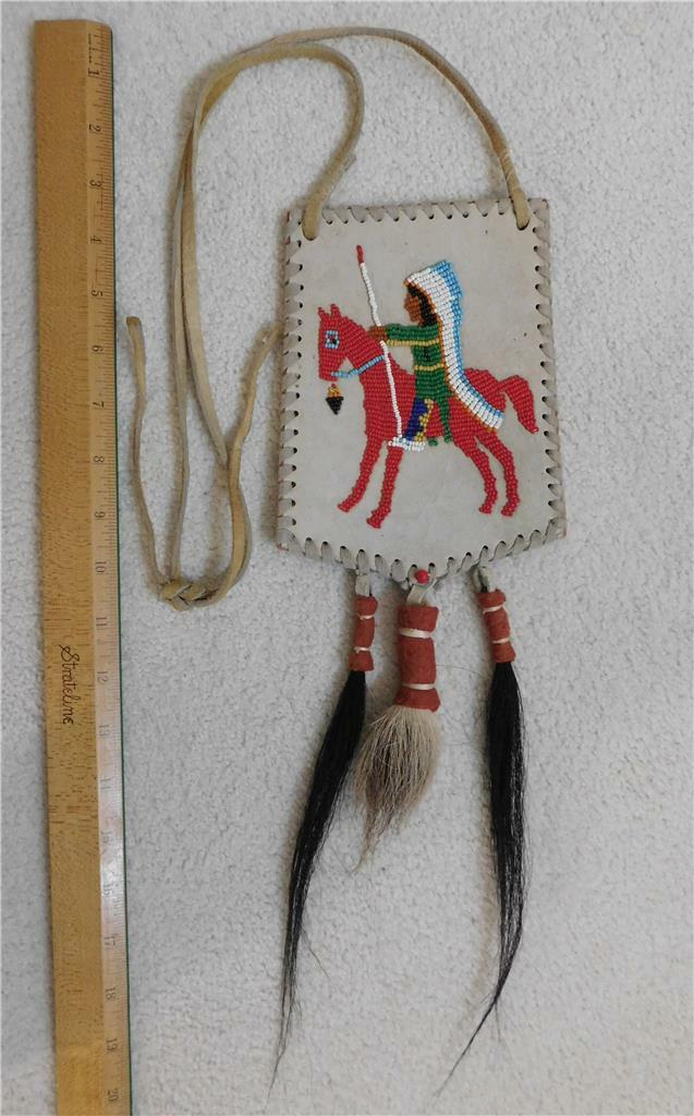 Beaded Leather Indian Costume Chest Shield Native Ame… - Gem