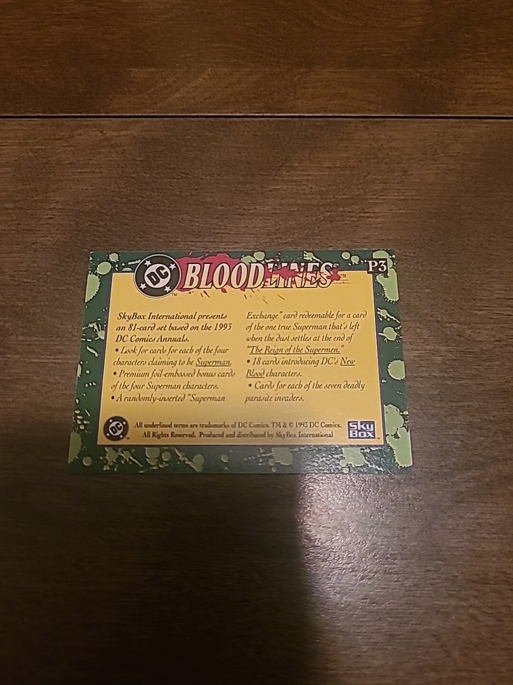 Nice 1993 Dc Comics Skybox The Last Son Of Krypton Insert Card #p3 | eBay