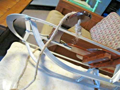 VINTAGE SILVER STREAK 1950's SNOW SLED 52'' RESTORED TO ORIGINAL COND ...