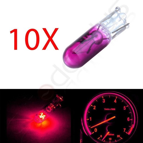 10X T5 Pink/Purple Instrument Panel Lights Halogen Mini-Wedge Bulbs 17 ...