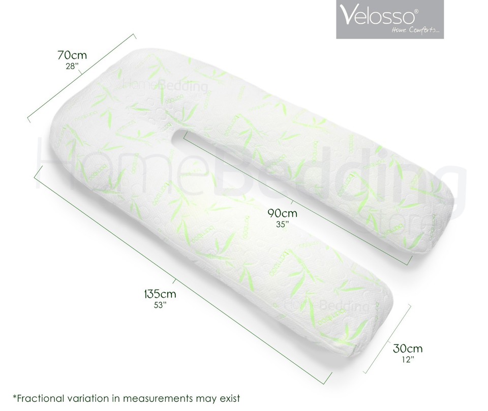 Memory Foam Bamboo Aloe Vera Pillow V Pillows Large Pregnancy Jumbo ...