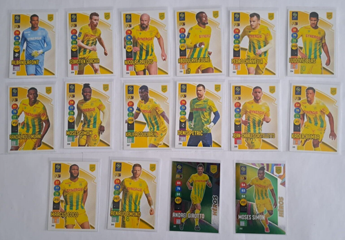LOT 16 Cartes Cards FC NANTES Kolo Muani Blas PANINI ADRENALYN XL 2021 ...