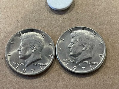 1971 P(no mint mark)&D Kennedy Half Dollar Two Coin Set-Nice Rim-Free ...