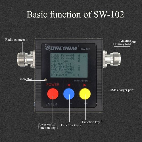 SW 102 SW102 125-525Mhz Digital VHF UHF Antenna Power SWR MeterMF ...