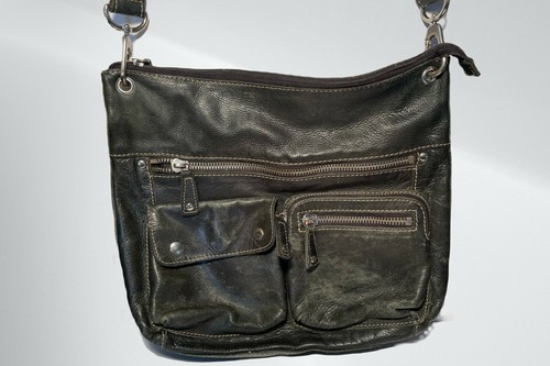 FOSSIL Sutter Green Leather Large Crossbody Shoulder Bag Purse Zipper ...