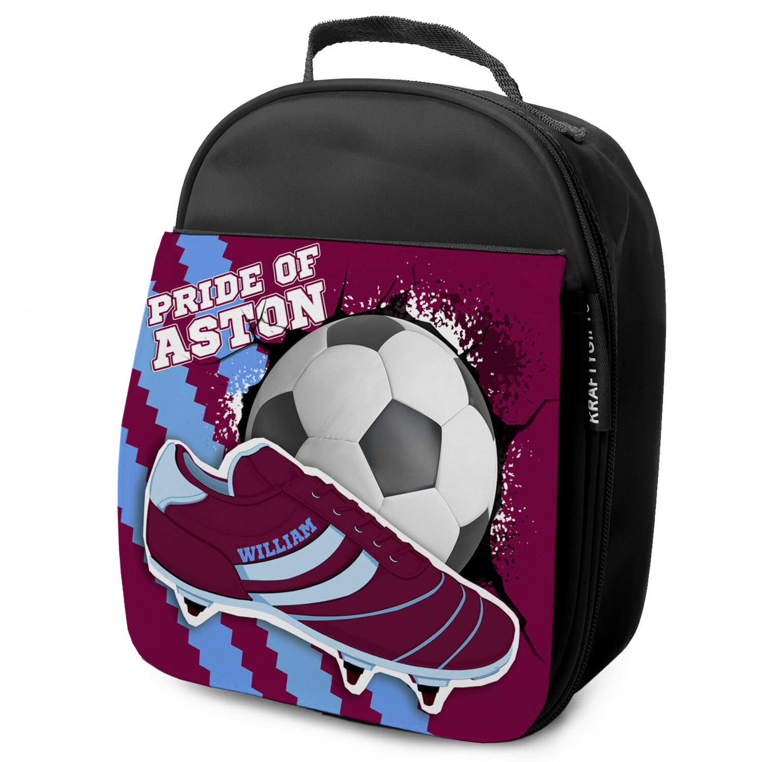 Football Lunch Bag Kids Lunch Box School Snacks Insulated Personalised ...