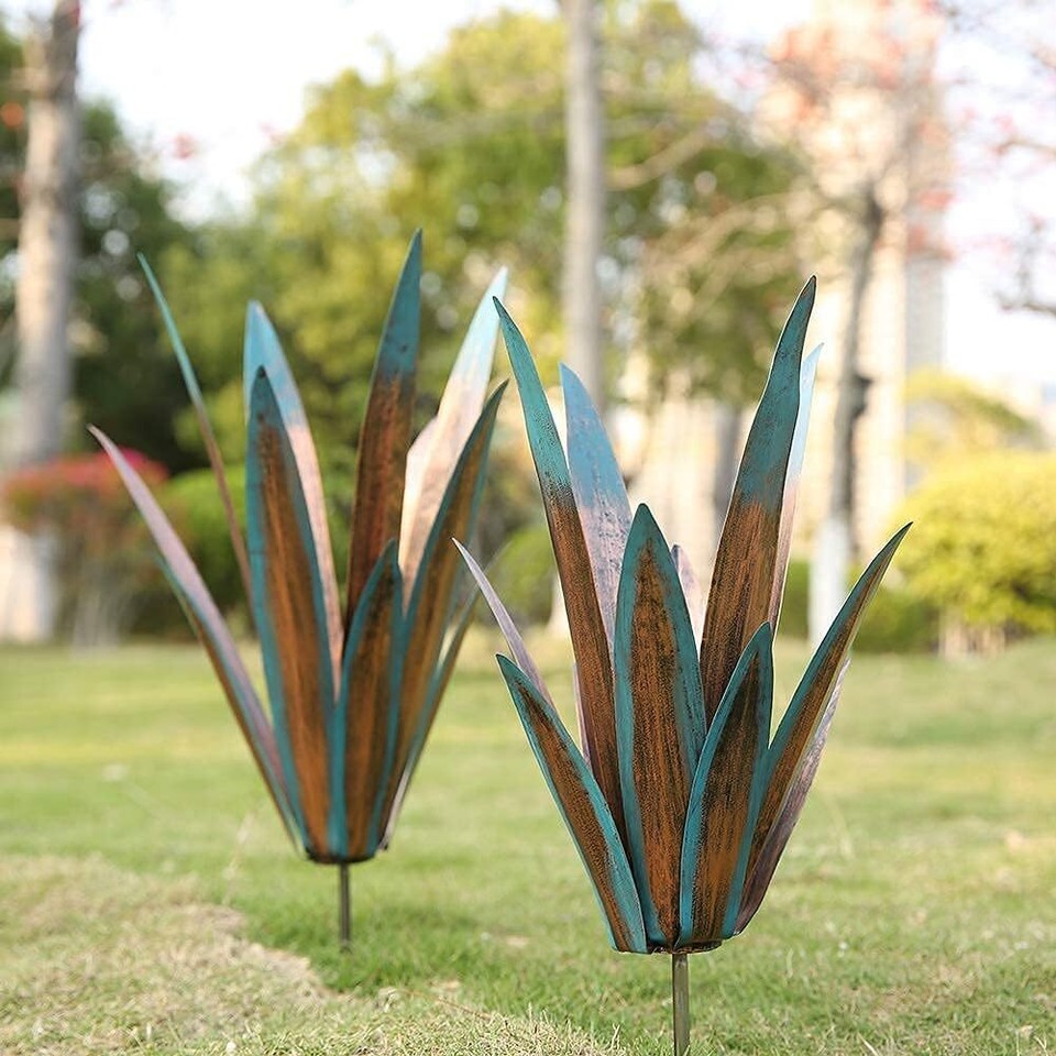 Handmade Colorful Agave Metal Yard Art Diy Indoor Outdoor Garden ...