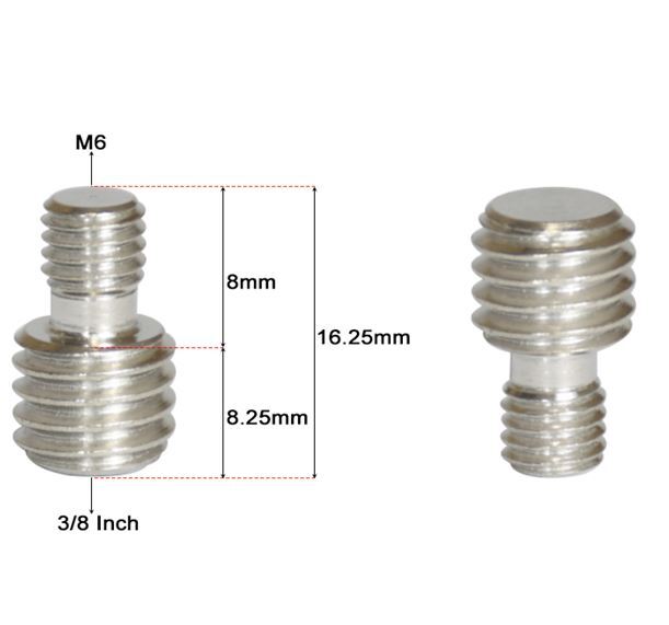Male 3/8" - Male M6 Tripod Inch Adapter Screw Metal CS086 | eBay