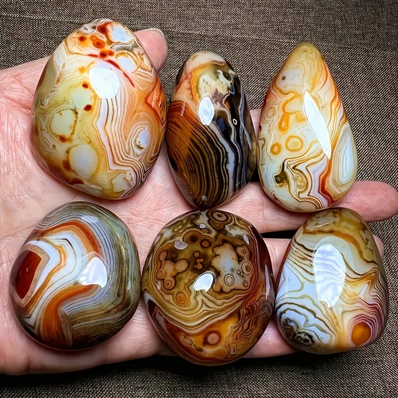 1 PCS Natural Polished Agate Stone Rock Ornament Handmade Unique Gift ...