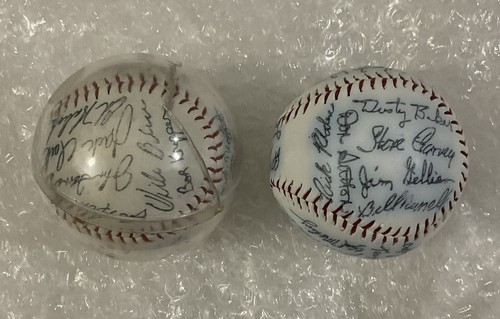 MLB LA Dodgers and SF Giants Printed Team Autographed Ball. Late 1970s ...