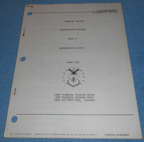 1979 US Air Force Technical Training ATC Study Guide Book ...
