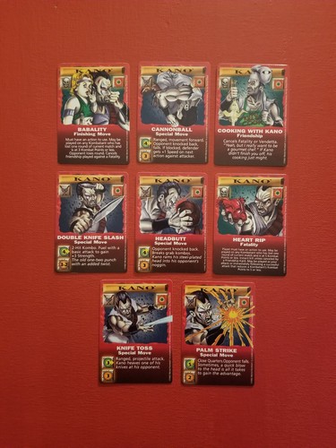 MORTAL KOMBAT KARD GAME - KANO RED BORDER GAME CARD LOT OF 8 DIFFERENT ...