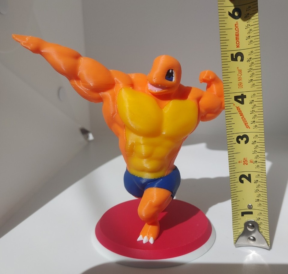 3D Print Pokemon Muscle Swole Bodybuilder Pikachu Squirtle Bulbasaur ...