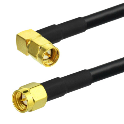 Bingfu SMA Male Right Angle to SMA Male KSR195 RF Extension Cable 600cm ...