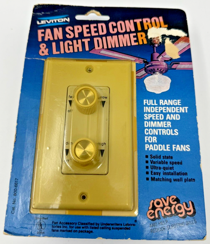 Leviton Decora Fan/Light Dimmer 800-6617 Full Range Speed Control ...