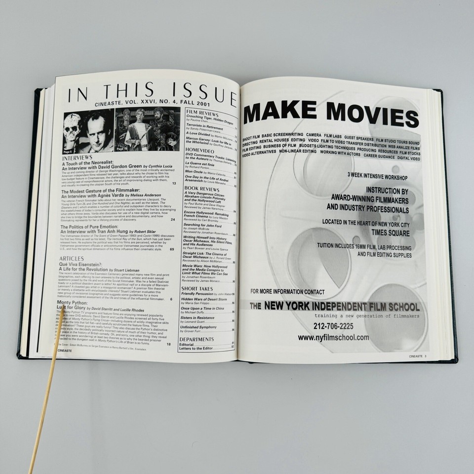 Cineaste Magazine Bound Volume - 5 Issues Vol. XXVI No. 1 2 3 4 2000 2001 | eBay