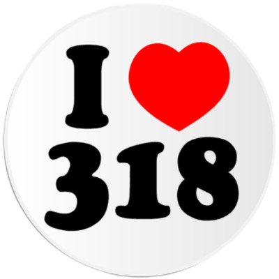 I Love 318 - Circle Sticker Decal 3 Inch - Area Code Shreveport LA | eBay