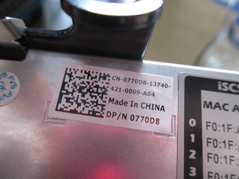 DELL POWERVAULT 770D8 MD3200i MD3220i iSCSI 4-PORT GIGABIT CONTROLLER ...