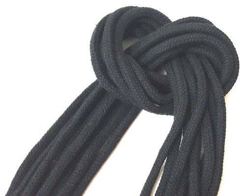 Approx 5-6mm wide 5- 20yds Black Cotton Cord string Drawstring Rope ...