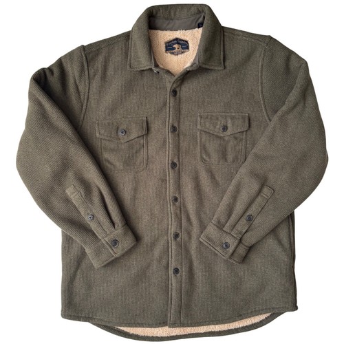 Freedom Foundry Mens Sherpa Lined Corduroy Shirt Jacket Olive Green ...