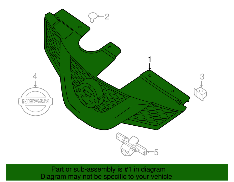 OEM NEW Front Upper Radiator Grille Chrome Black Rogue w/o Camera ...