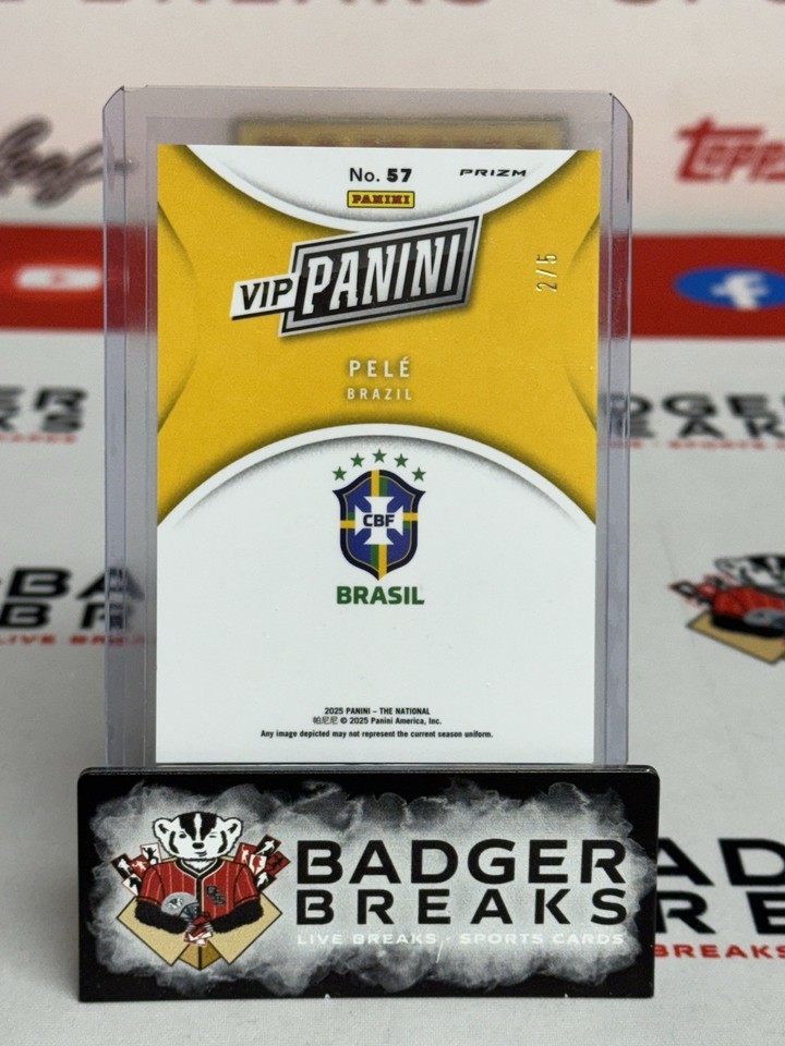 2025 Panini The National Gold Pack VIP Gold Shimmer #20 Pele 2/5 #57 JG ...