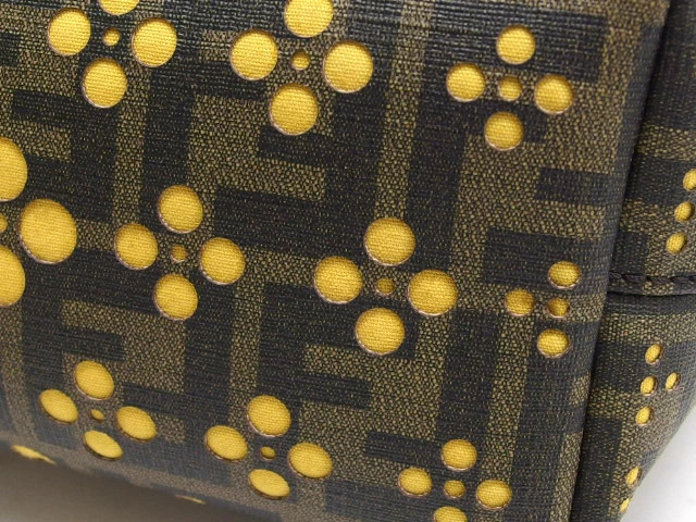 FENDI Mini Logo Pattern Tote Bag Punching Flower No Cash on Fee ...