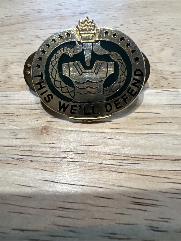 Vtg "This We'll Defend" Military Enamel 1" Tack Pin N.S. Meyer NY Mark ...