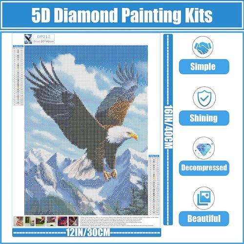 Hawk Diamond Art Kits for Adults &Beginner, Animals Diamond B-003 Black ...