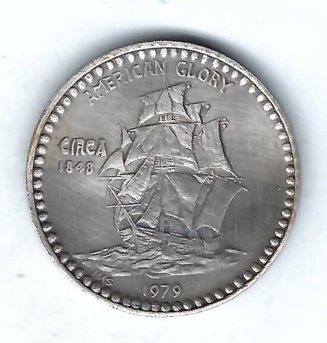 1979 KREWE POSEIDON H. ALVIN SHARPE AMERICAN SAIL SHIP BOAT COIN MEDAL ...