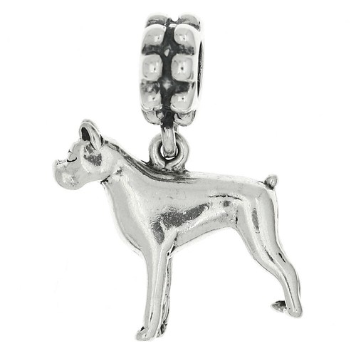 Sterling Silver 3D Boxer Dog Dangle Bead Charm | eBay