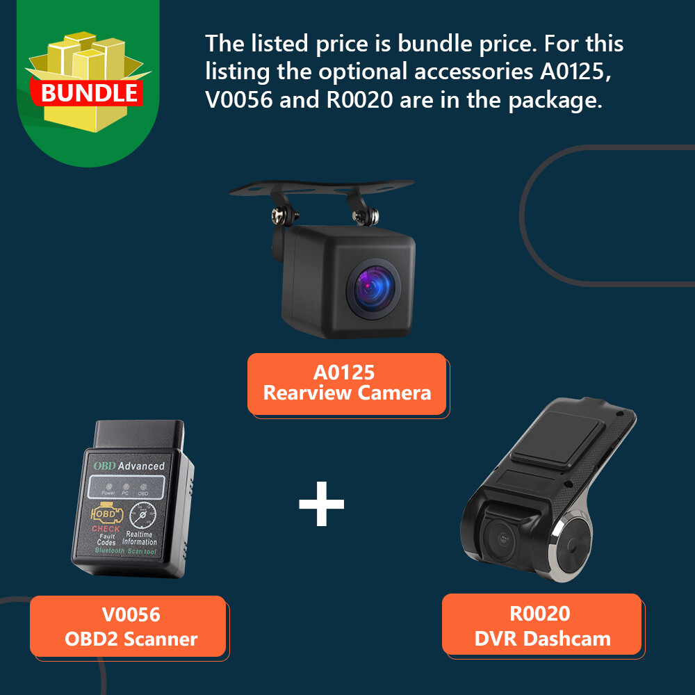 OBD+DVR+CAM+7" in Car Apple CarPlay Radio Android 13 Auto Touch Stereo ...