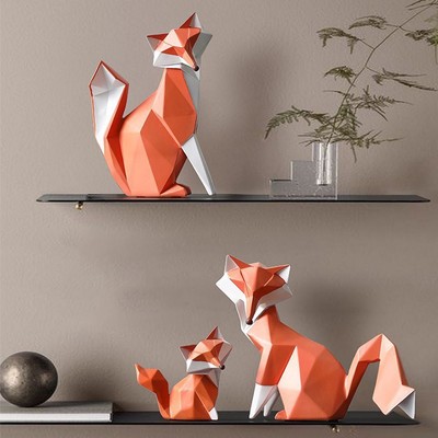Crafts Decor Resin Fox Statue Homeliving Decoration Fox Ornaments Fox ...