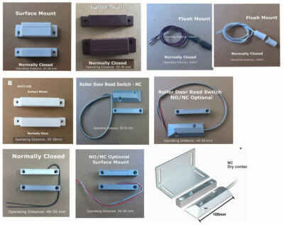 alarm Door Window Magnetic Reed Switch Surface Flush Mount NO or NC ...