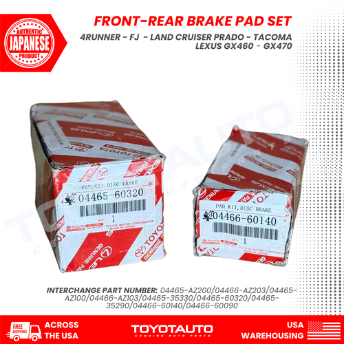 Toyota 4RUNNER GX460 Front and Rear BRAKE PADS SET OEM 04465-AZ200 ...