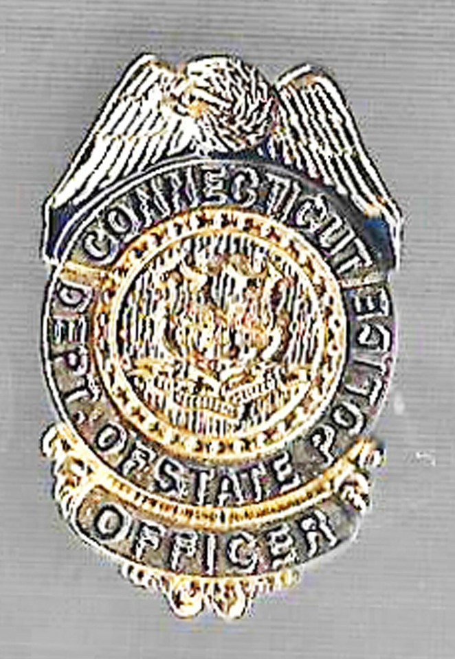 POLICE PIN HAT LABEL CONNECTICUT DEPARTMENT OF STATE OFFICER EAGLE ...