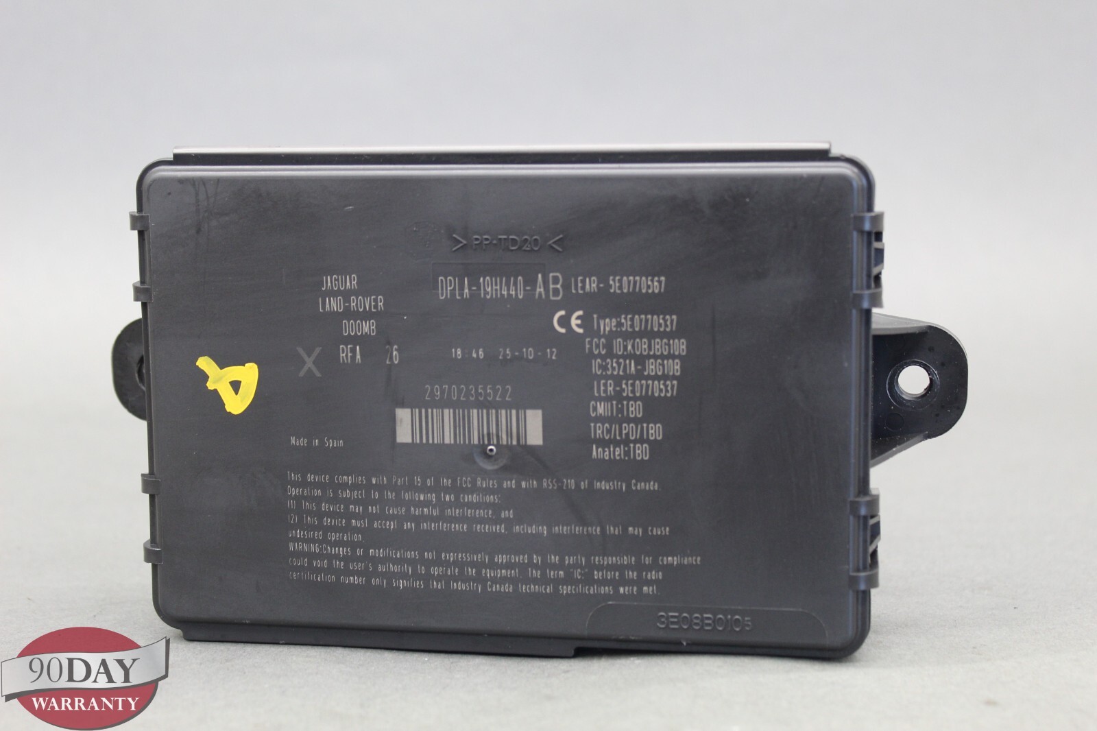 2013-2015 JAGUAR XF CENTRAL ANTI THEFT LOCK LOCKING KEYLESS CONTROL ...