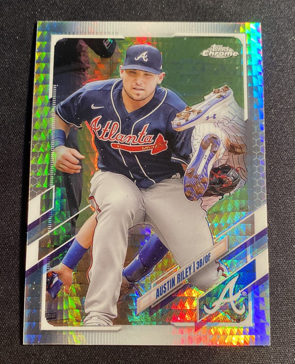 2021 Topps Chrome AUSTIN RILEY Prism Refractor #194 - Atlanta Braves | eBay