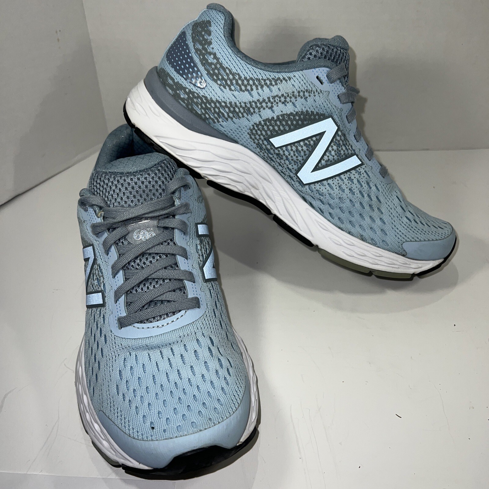 New Balance Womens 680 Running Shoe Sneakers Blue Sz … - Gem