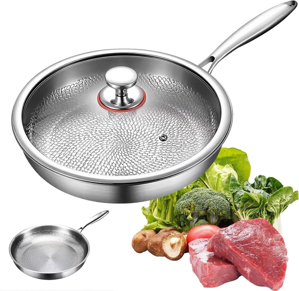Titanium Pan Pro With Lid Durable Scratch Non Stick Titanium Frying Pan ...