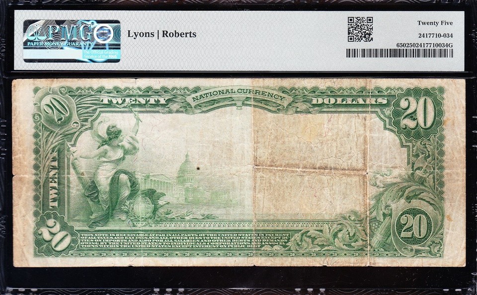 Nice *RARE* Bold & Crisp VF 1902 $20 SEYMOUR, IN National Banknote! PMG ...