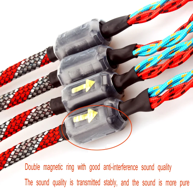 Pair 12AWG OCC HiFi Speaker Wire 8 Strands Braided Pure Copper ...