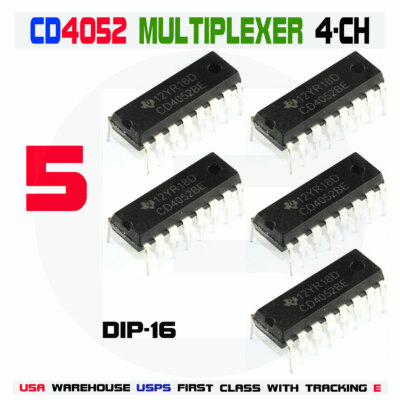 5Pcs CD4052 CD4052BE 4-Channel Multiplexer Demultiplexer IC dip-16 CMOS ...