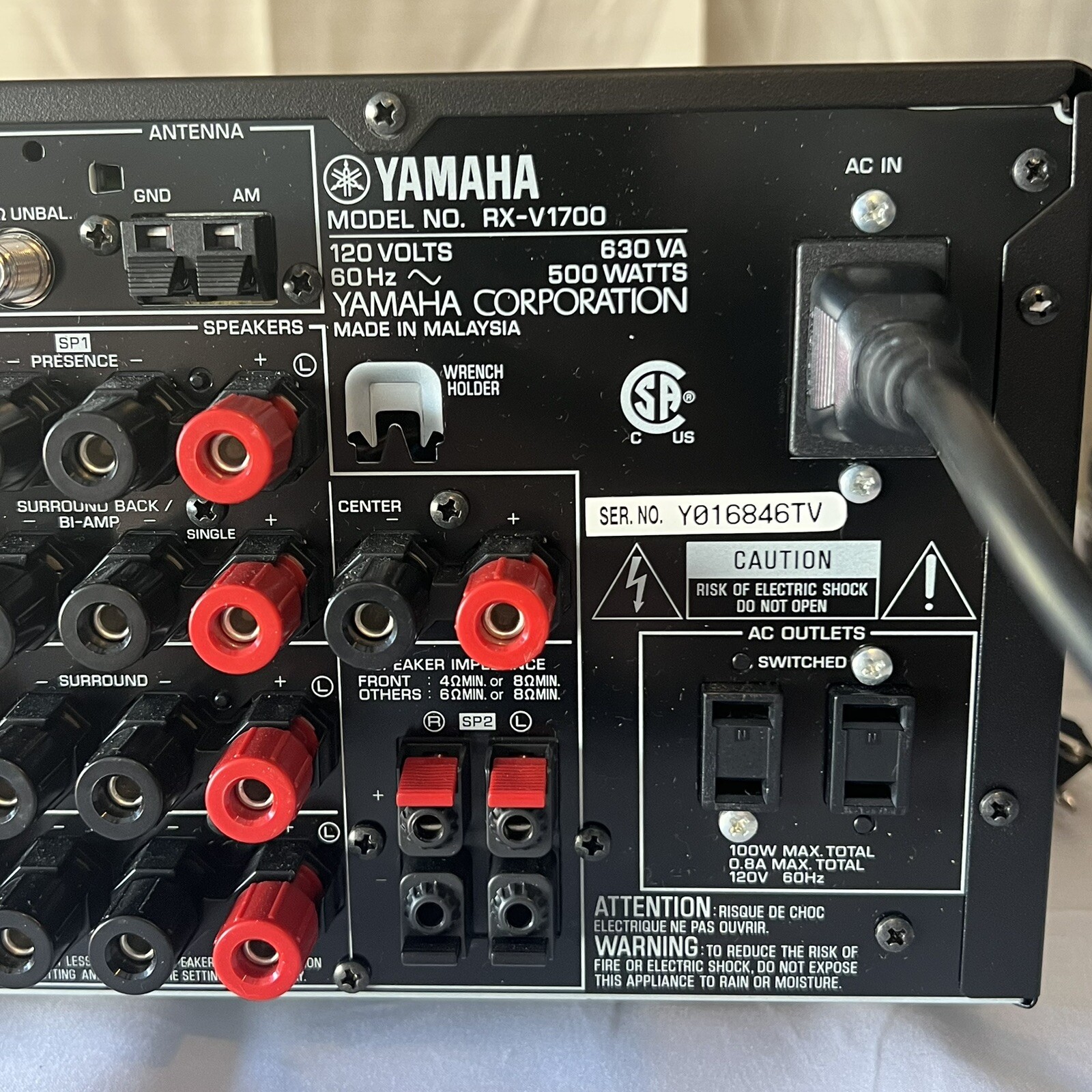 YAMAHA RX-V1700 - 7.1 Channel AV Receiver, Ampli-Tuner Audio-Video | eBay