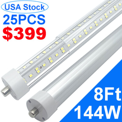 T8 8FT Led Tube Light Bulbs FA8 Single Pin 144W 8 Foot Led Shop Light ...