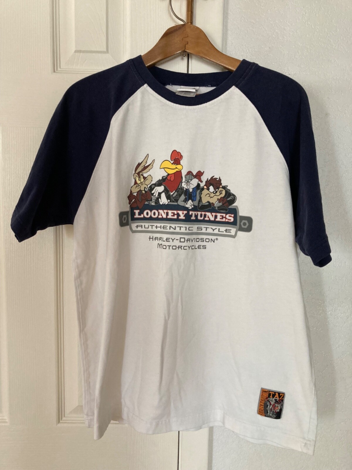 Vintage Harley Davidson TAZ Looney Tunes Baseball T S… - Gem