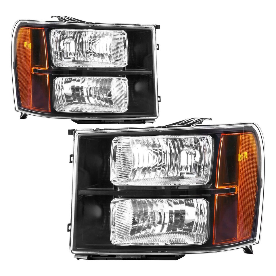 FOR 07-14 GMC SIERRA GMT900 OE STYLE BLACK HOUSING AMBER CORNER ...