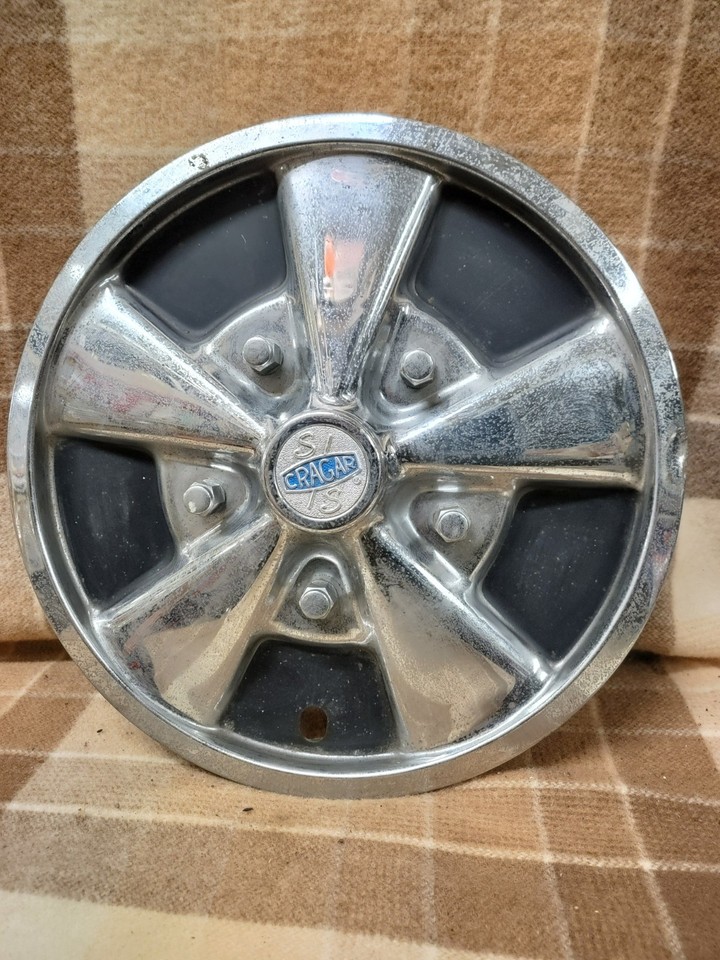 Vintage Cragar 15" SS S/S Hubcap Wheel Cover Hub Cap Hot Rod Rat Rod ...